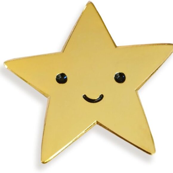 Other | Gold Star Pin Cute Shiny Star Enamel Pin For Jacket Hat ...